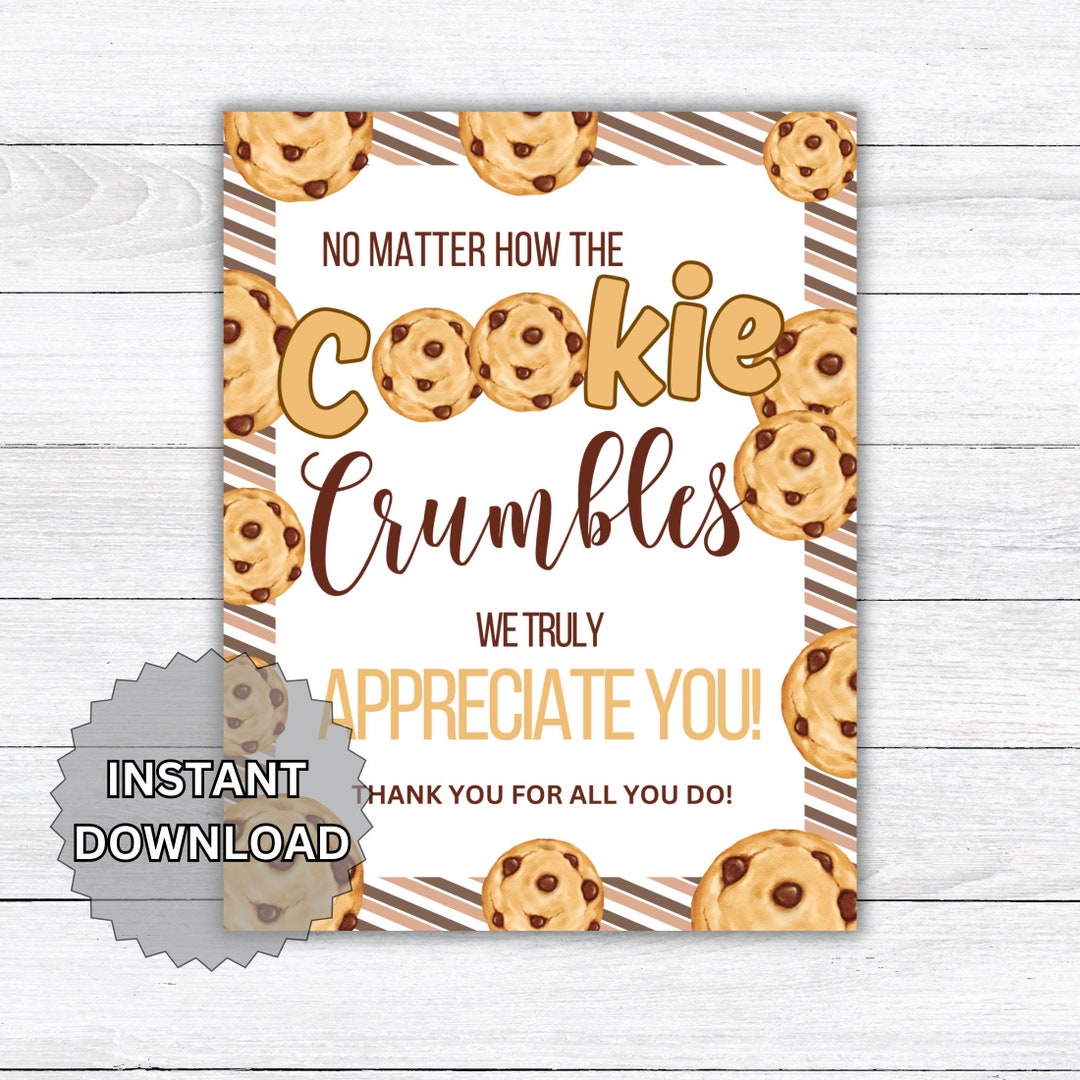 Cookie Appreciation Sign, Baked Goods Staff Employees Office Faculty ...