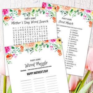 Mother's Day Game Bundle, Mother's Day Printable, Mother's Day Craft ...
