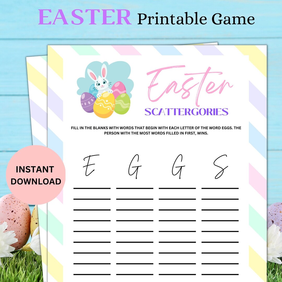 Printable EASTER Game, Easter Kids Game and Activity, Adult Games ...