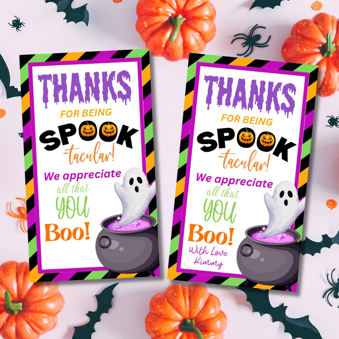 Halloween Appreciation Gift Tag, Tag, Teacher Staff Team Employee Staff ...