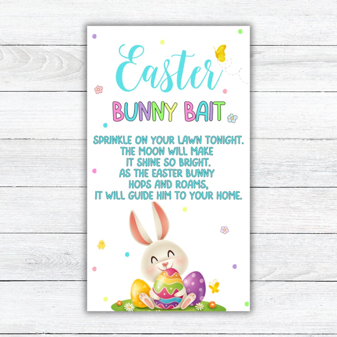 Easter Bunny Bait Gift Tag, Easter Bunny, Favor Gift Tag, Easter Basket ...