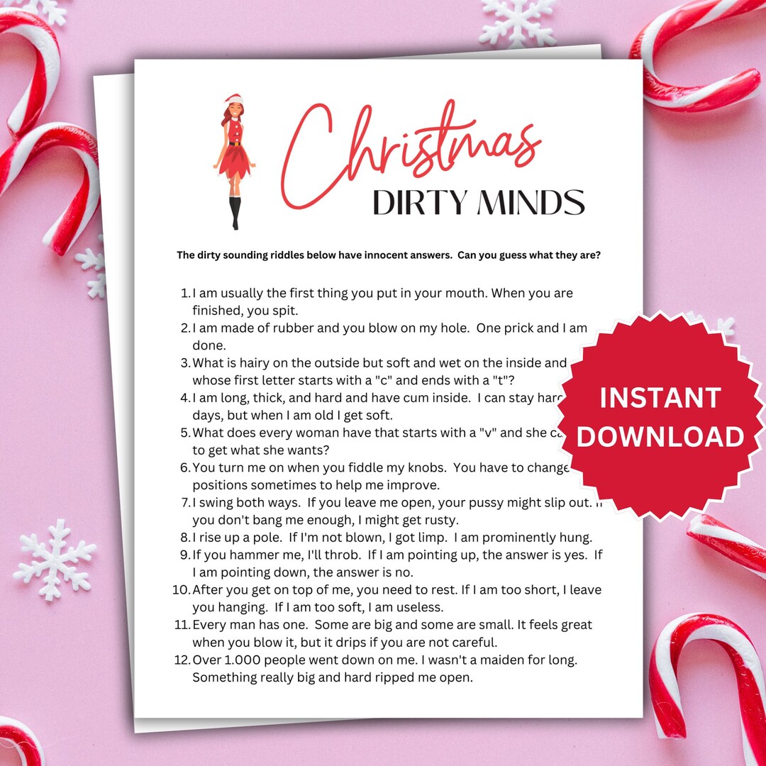 Dirty Minds Printable Christmas Game, Adult Ladies Night Out Party ...