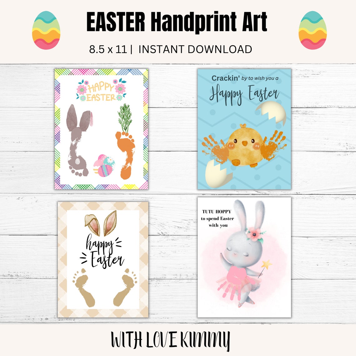 Easter Handprint Footprint Craft Printable Bundle Preschool - Etsy