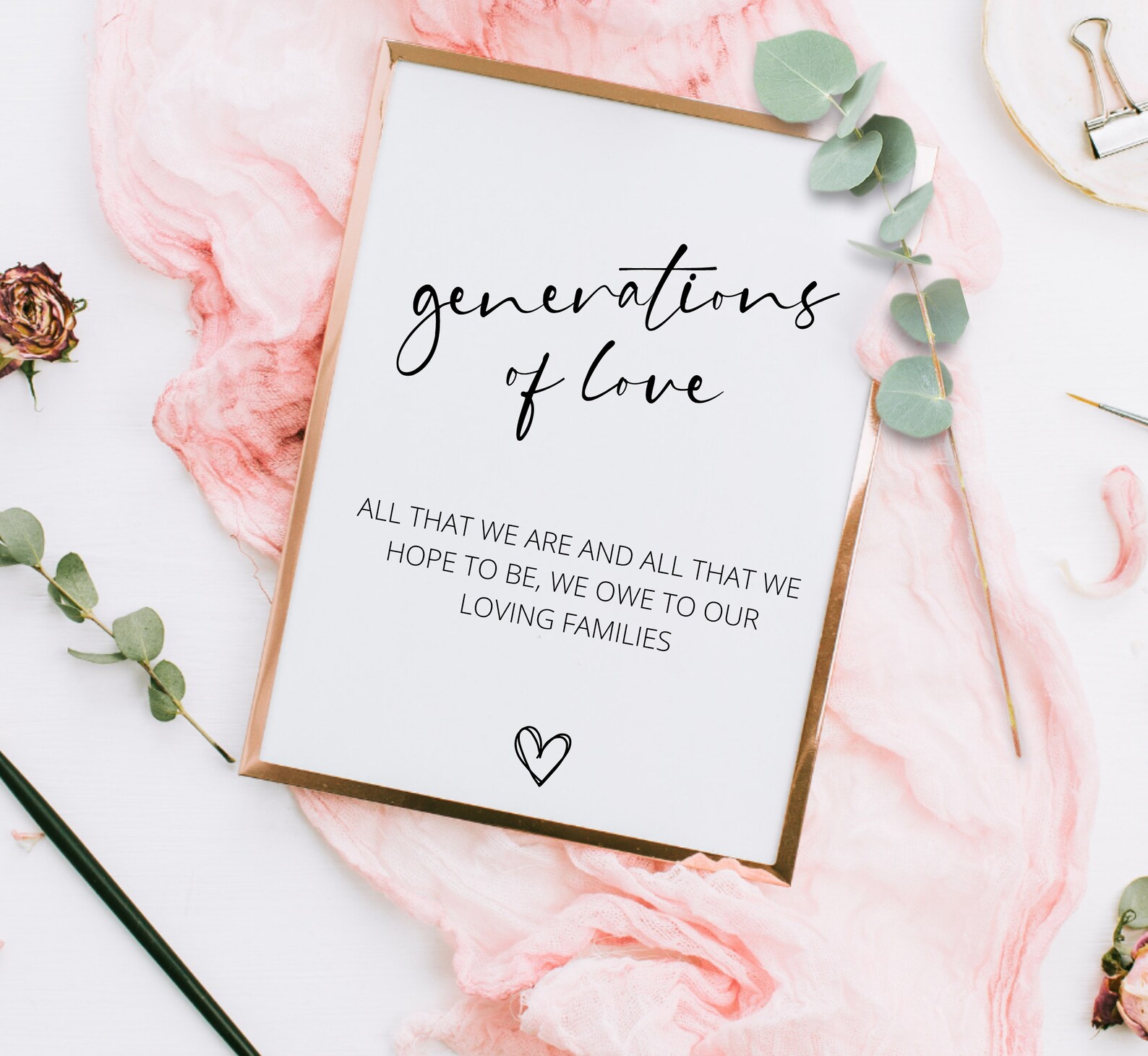 Printable Wedding Generations of Love Sign Modern Wedding Signs ...