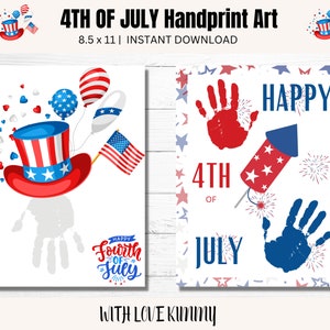4th of July Handprint Activity, Fourth of July Printable, Happy 4th ...