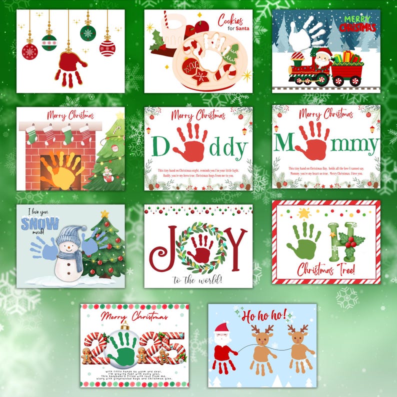 Christmas Handprint Craft Printable Bundle, Christmas Preschool Craft ...