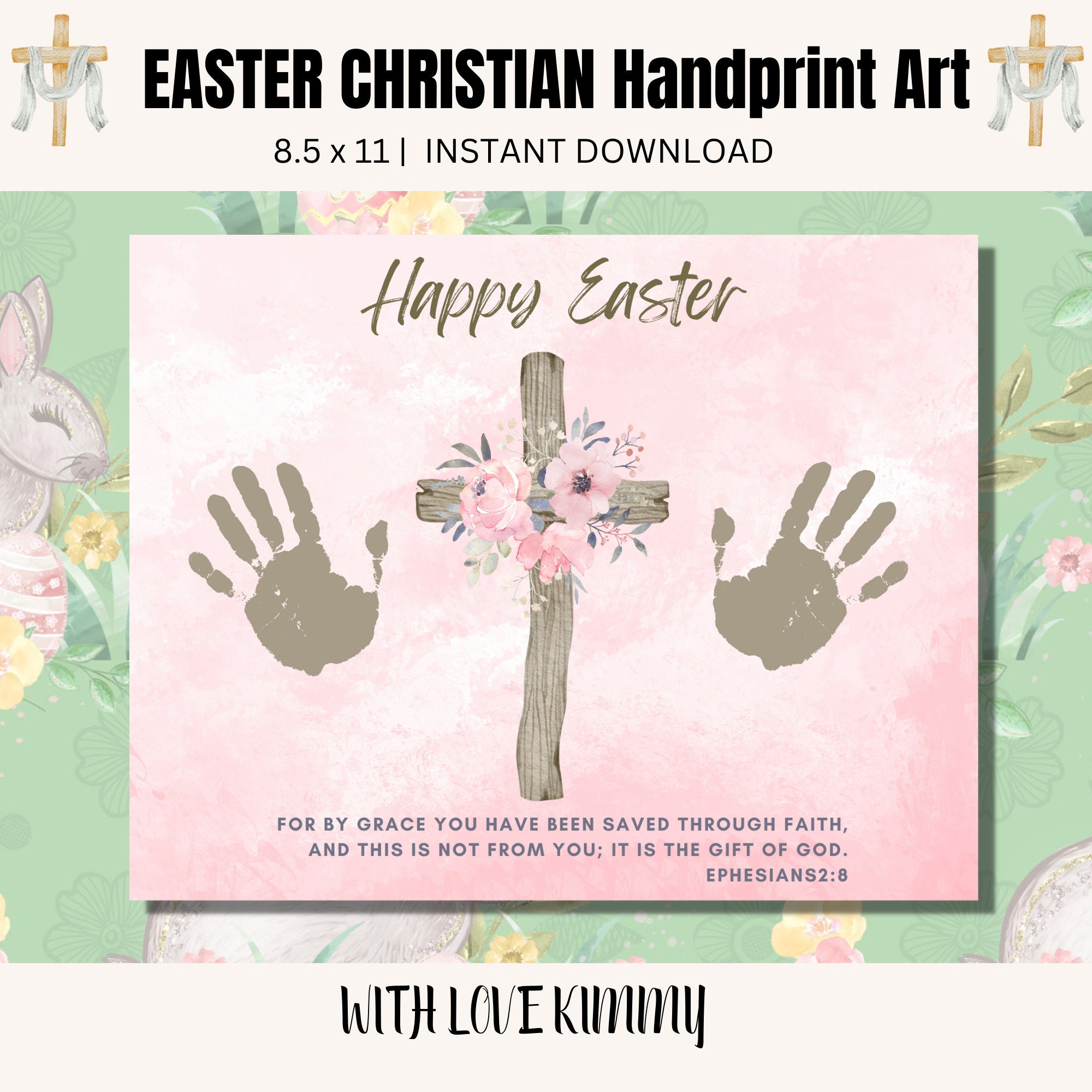 Easter Handprint Footprint Craft Printable, Preschool Craft, Easter ...