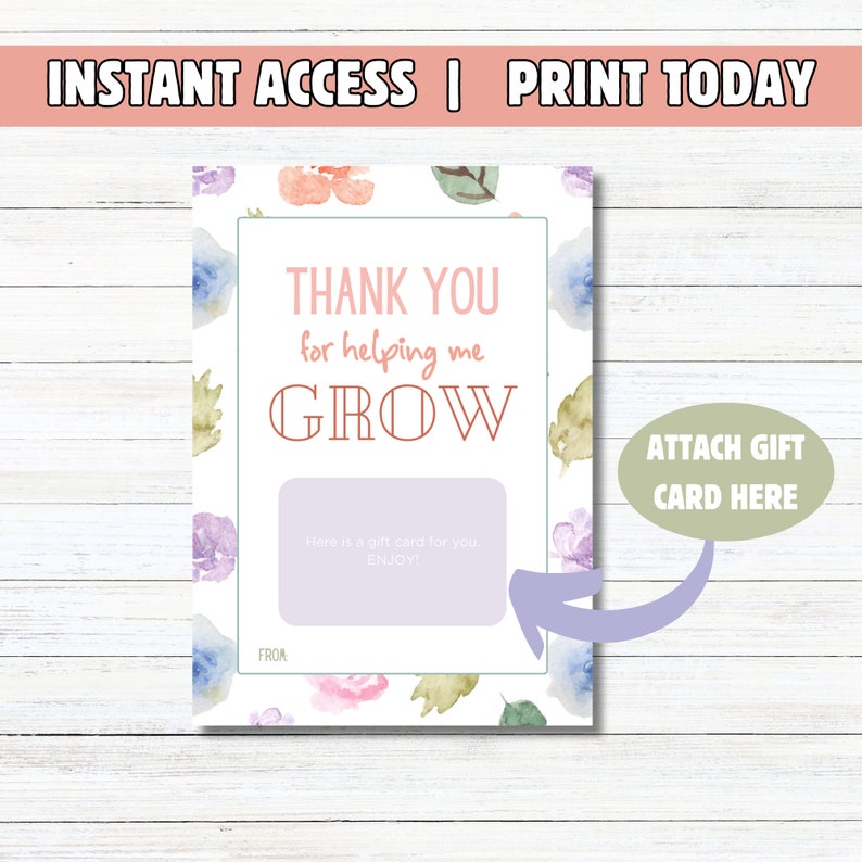 Teacher Appreciation Printable Gift Card Holder, Teacher Gift Card ...