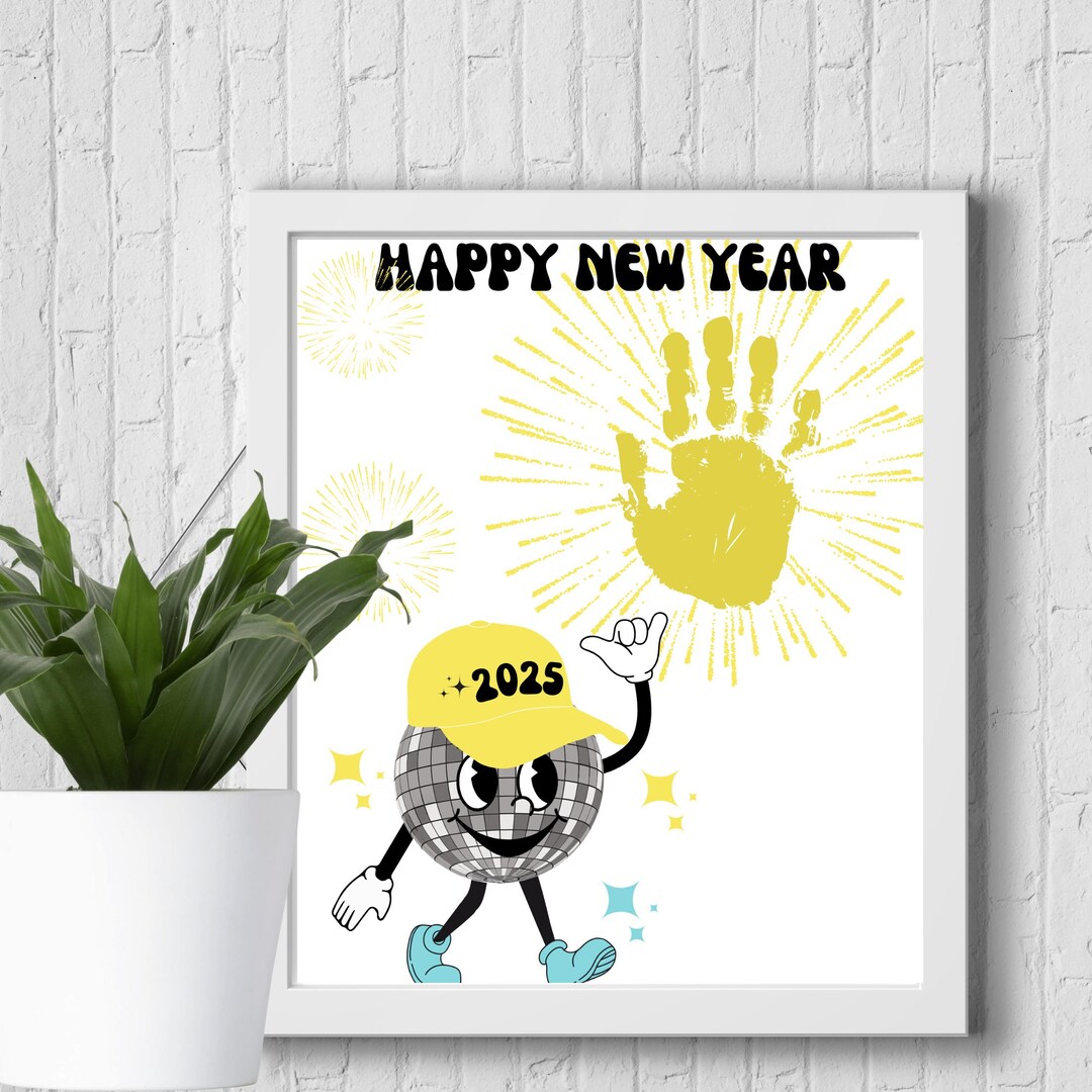 2025 New Years Handprint Art, New Year Craft, Kids Handprint Art Craft ...