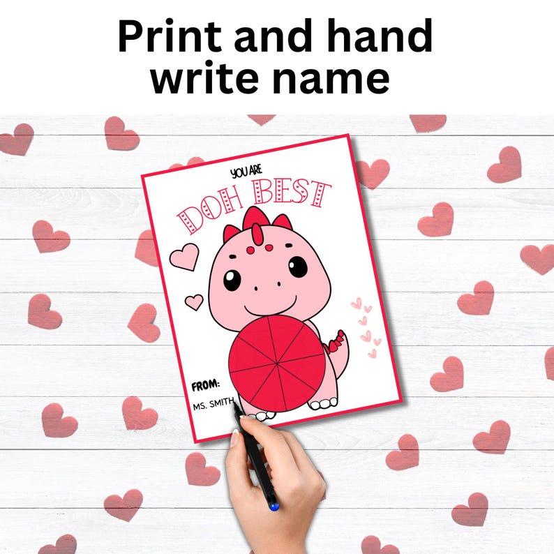 Kids Valentine Play Dough Cards, Doh Gift, Dinosaur Play Dough Holder ...