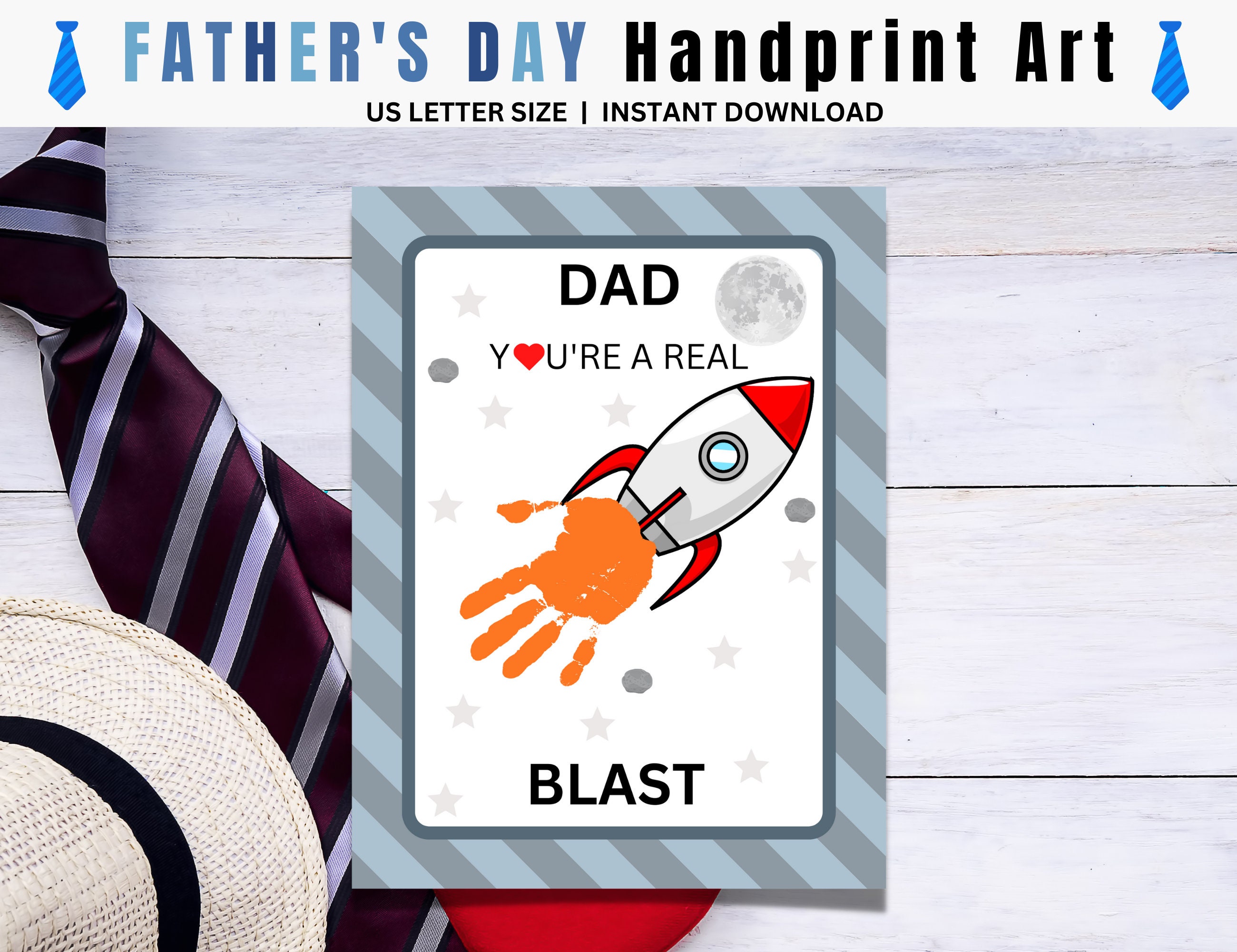 Father's Day Handprint Activity, Father's Day Printable, Happy Father's ...