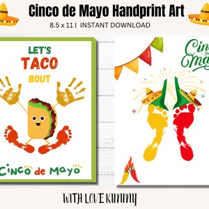 Cinco De Mayo Craft, Cinco De Mayo Handprint and Footprint, Printable ...
