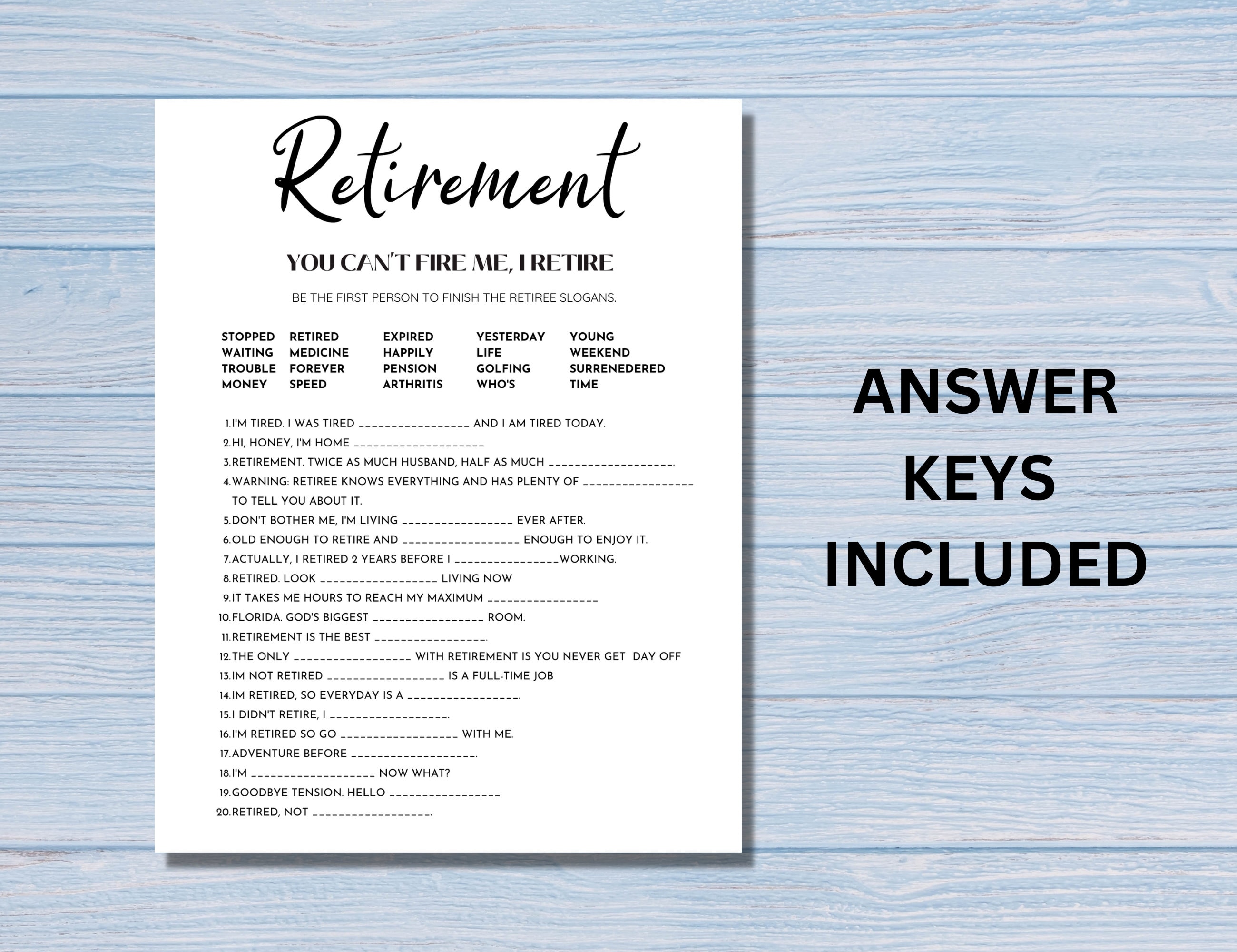 Retirement Party Games, Retirement Games Bundle, Printable Retirement ...