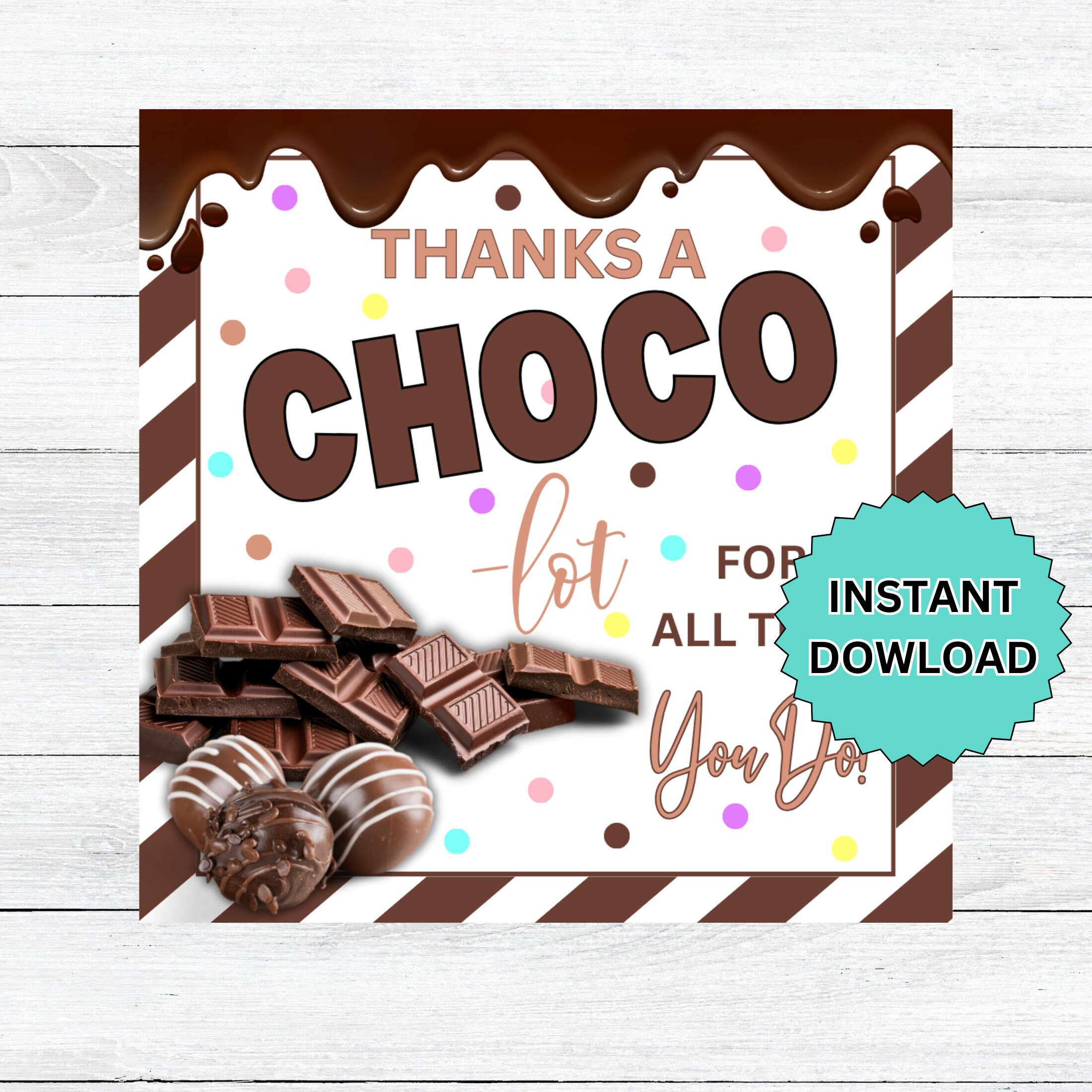 Appreciation Gift Tag, Thanks a Choco-lot Teacher Appreciation Gift ...