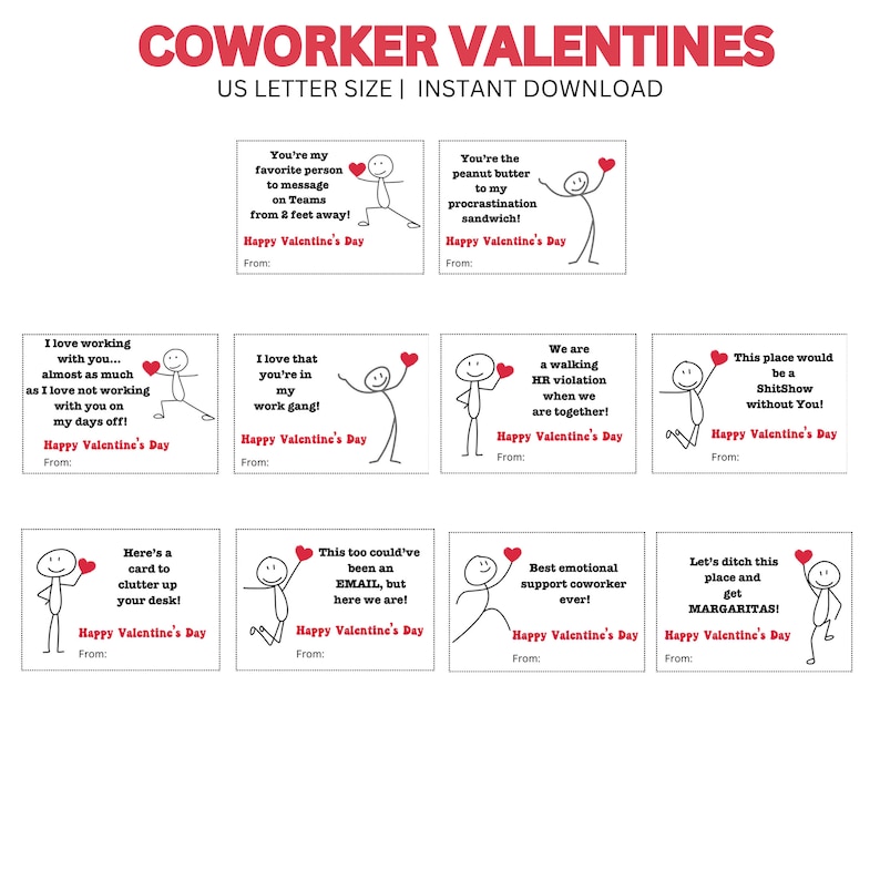Valentines Cards for Coworkers, Funny Valentine Card, Office Staff ...