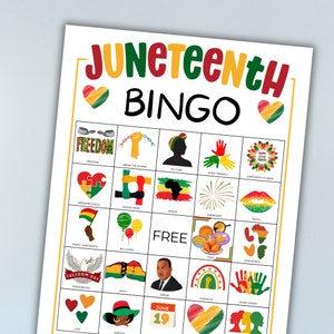 Juneteenth Bingo Game, Juneteenth Activity, Black History Game, Bingo ...