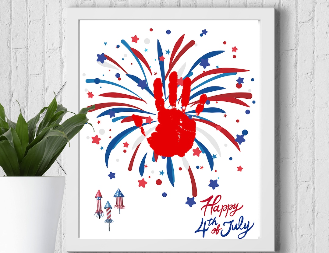 4th of July Handprint Activity, Fourth of July Printable, Happy 4th ...