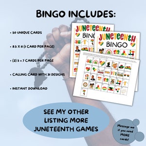 Juneteenth Bingo Game, Juneteenth Activity, Black History Game, Bingo ...