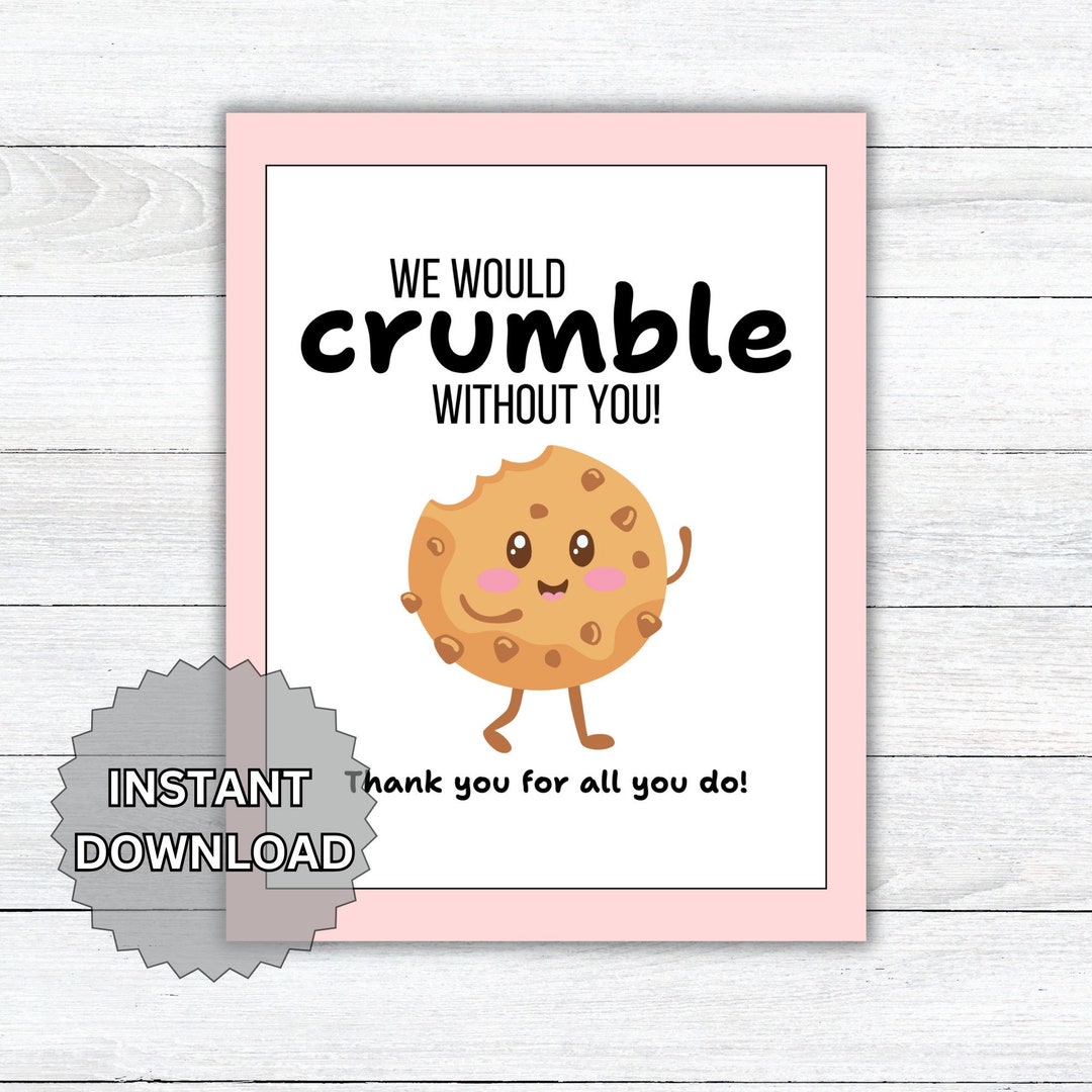 Cookie Crumble Appreciation Sign Baked Good Staff Employee Office ...