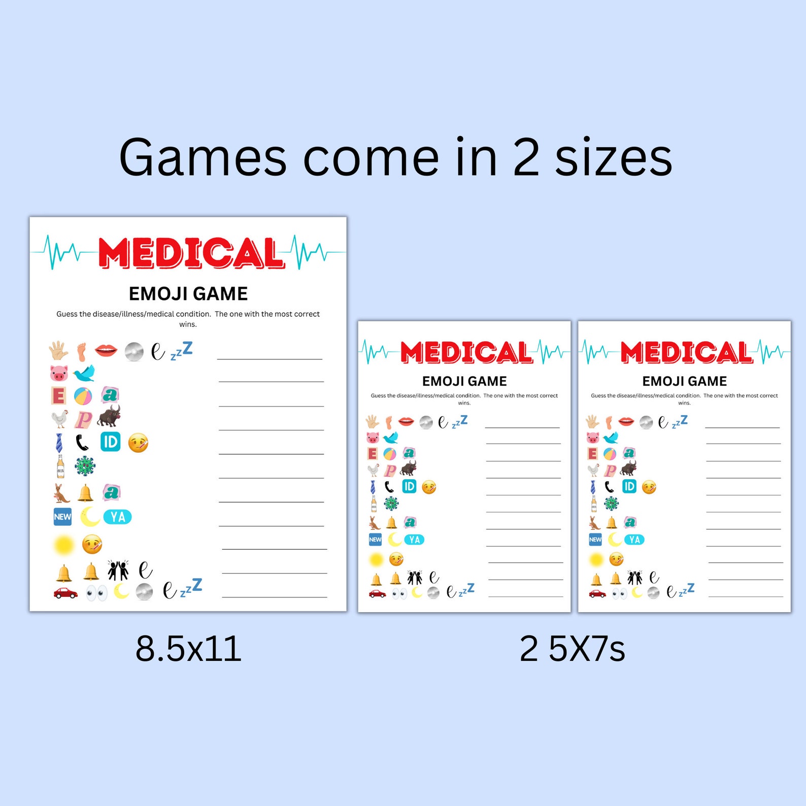 Medical Game Bundle, Printable Nursing Games, Doctor Games, Radiology ...