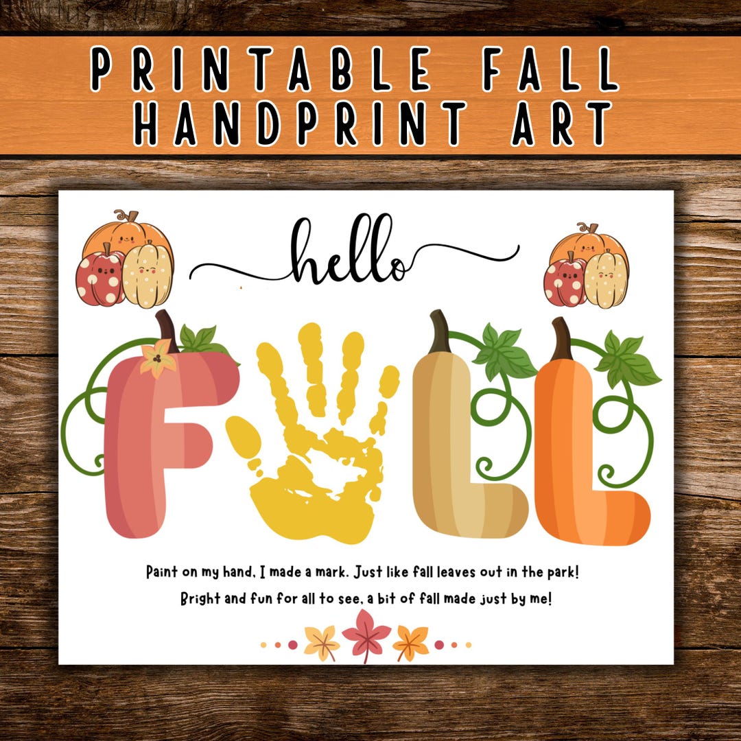 FALL Handprint Footprint Art, Fall Autumn Craft, Kids Art Craft, Fall ...