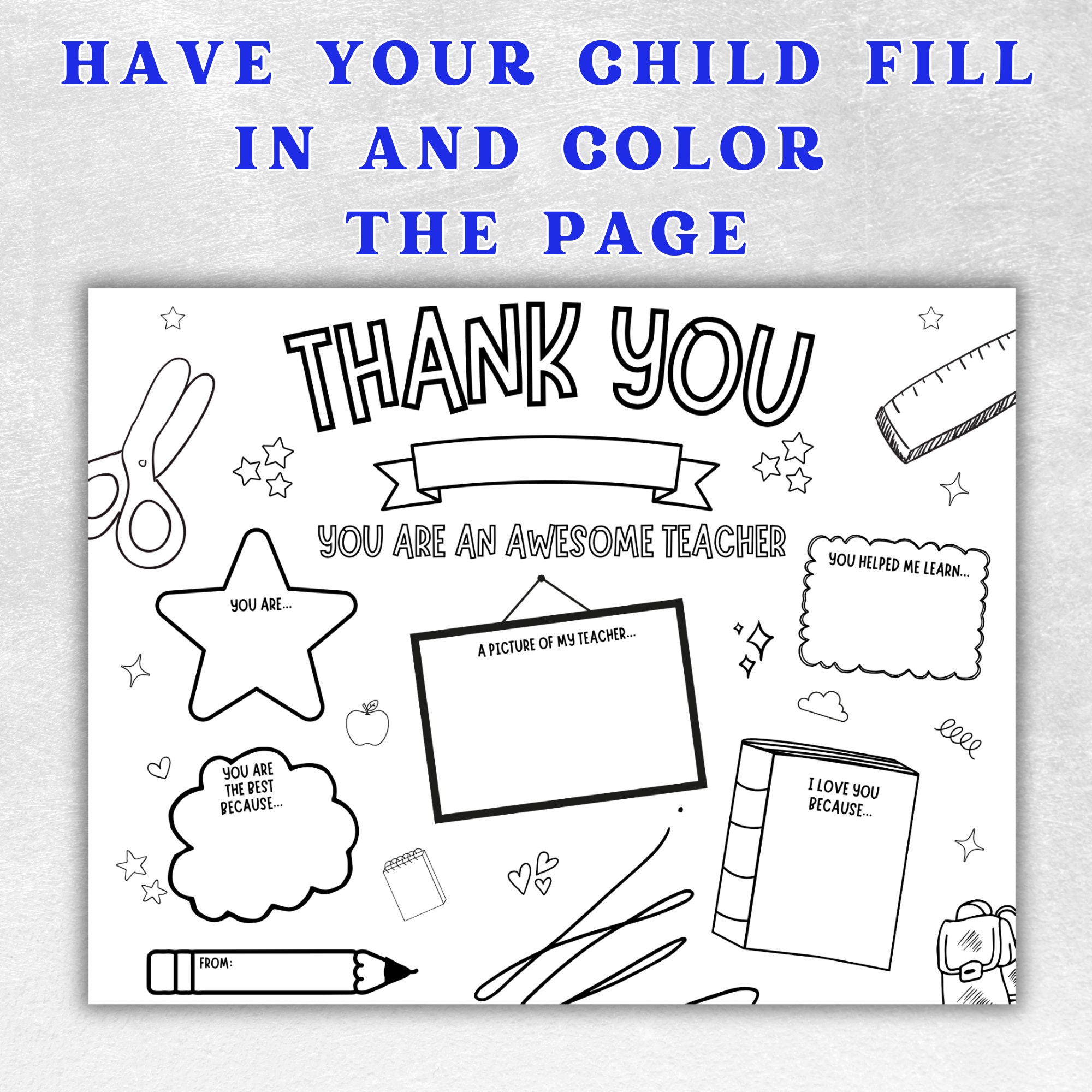 Teacher Appreciation Gift, Printable Teacher Gift Card, Thank You ...