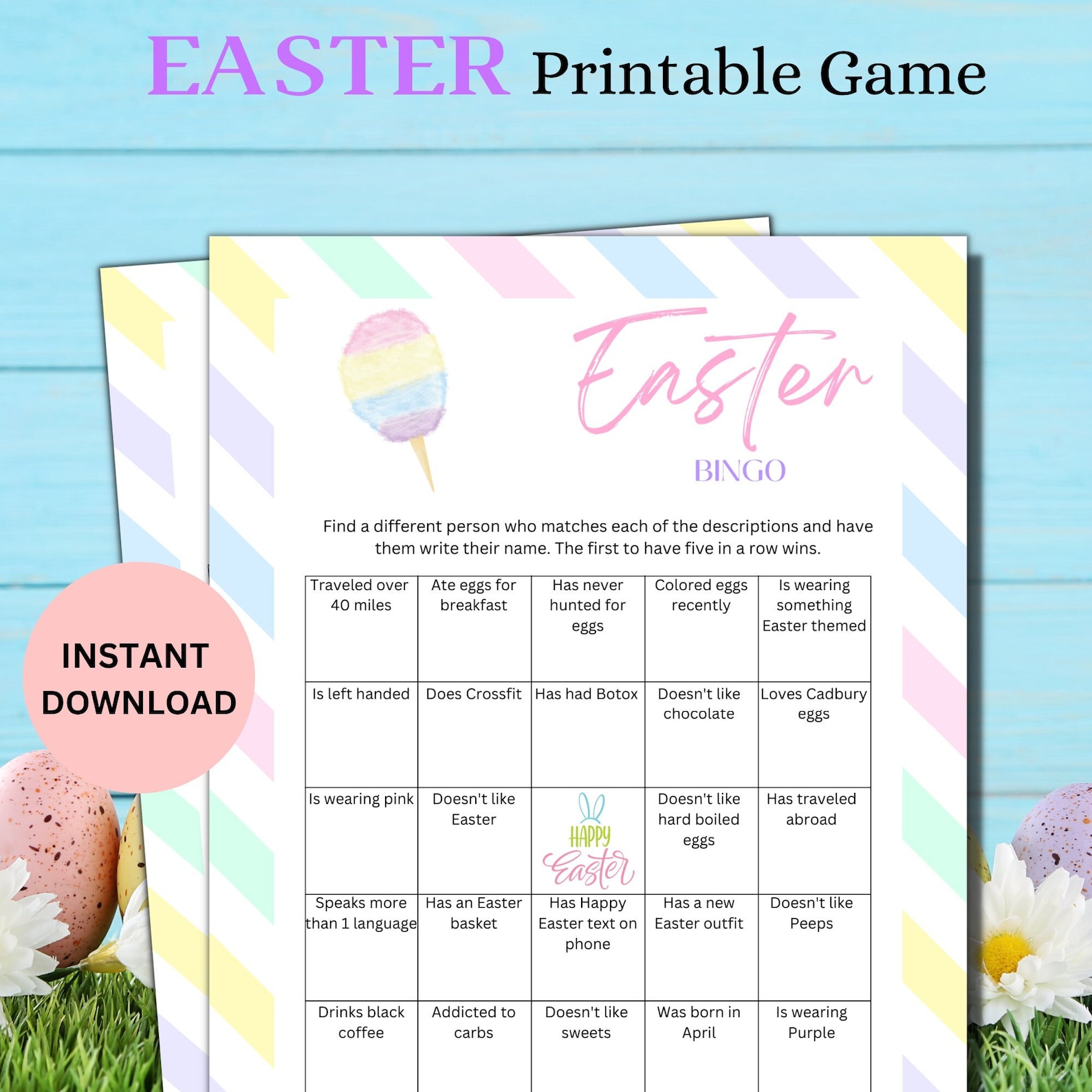 Printable EASTER Game, Easter Kids Game and Activity, Adult Games ...