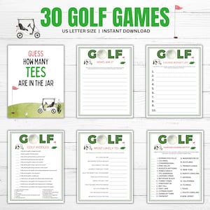 Golf Games Bundle, Golf Watch Party Games, Golf Birthday Party Games ...