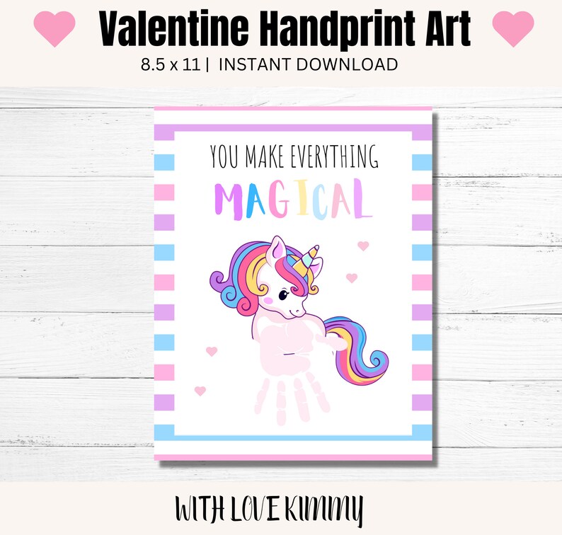 Valentine Handprint Craft Printable Bundle, Valentine Preschool Craft ...