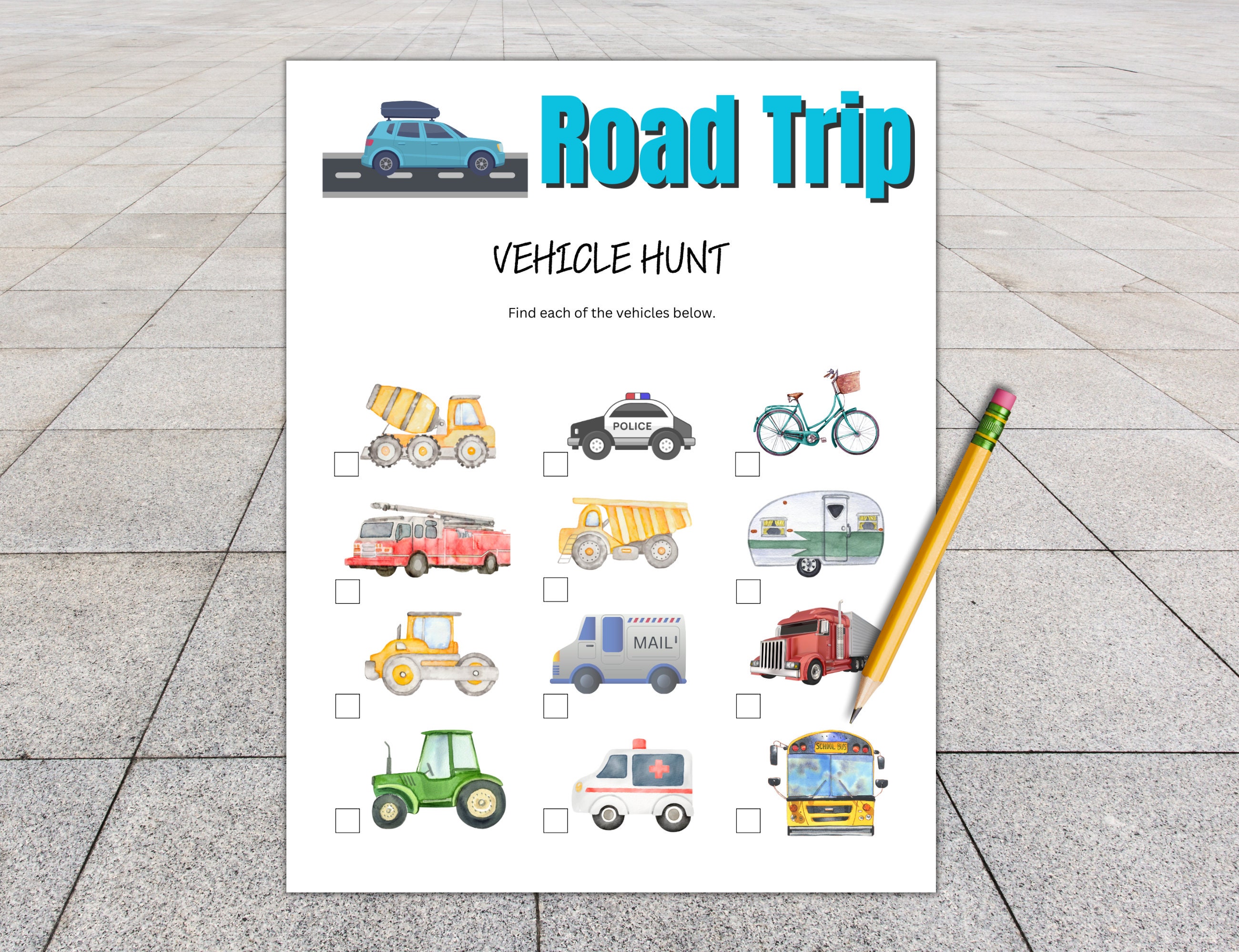 Car Ride Road Trip Game Bundle, Road Trip Activities, Kids Travel Game ...