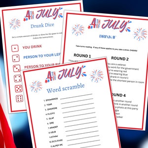 Fourth of July Game Bundle, Printable Family Games, Patriotic Party ...