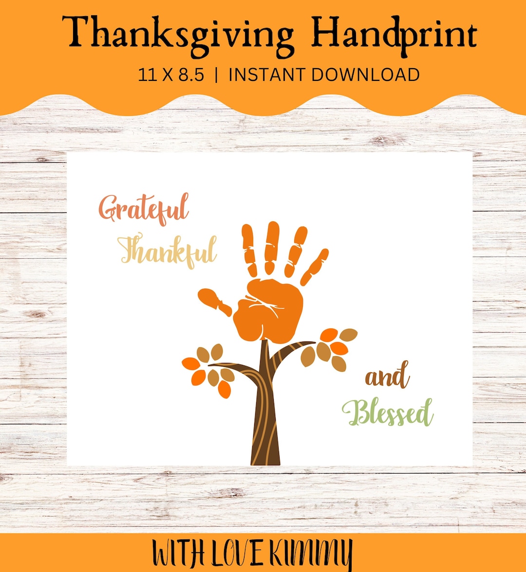 Thanksgiving Handprint Craft Printable, Thanksgiving Preschool Craft ...