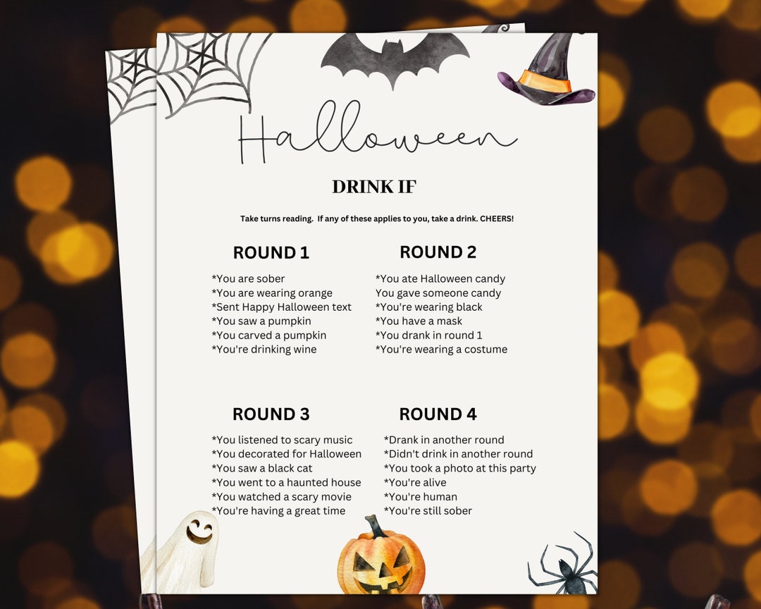Halloween Party Game, Drink If, Halloween Party Activities, Halloween ...