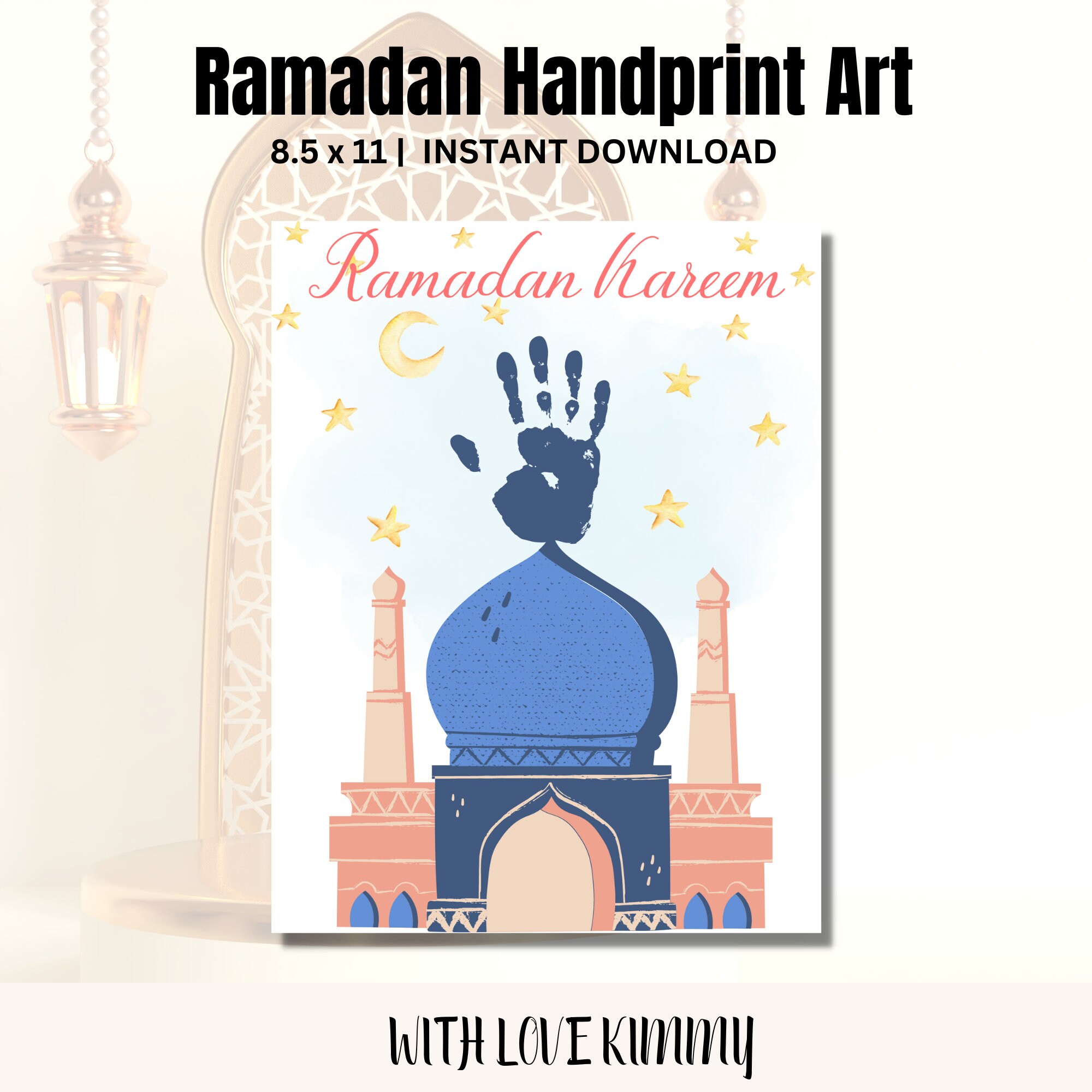 Ramadan Footprint Handprint Craft ART Printable, Ramadan Preschool Art ...