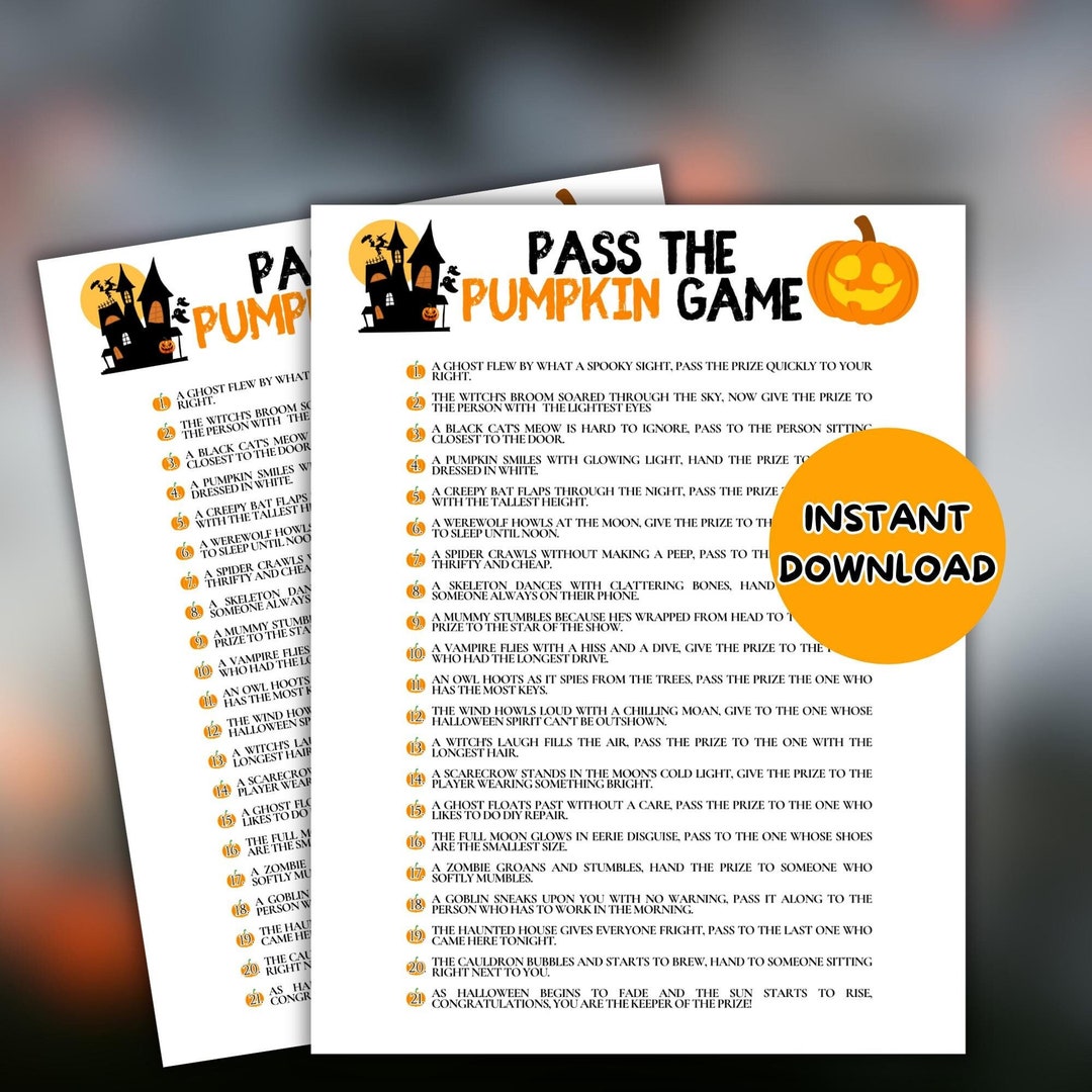 Halloween Pass the Prize Game, Halloween Party Activity, Halloween ...