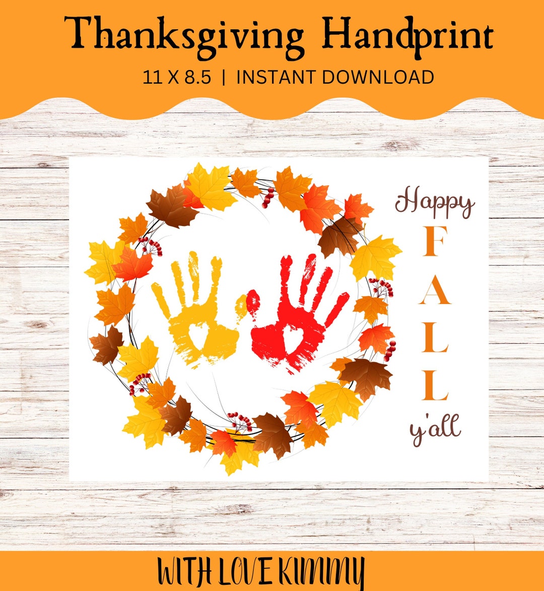 Thanksgiving Handprint Craft Printable, Thanksgiving Preschool Craft ...