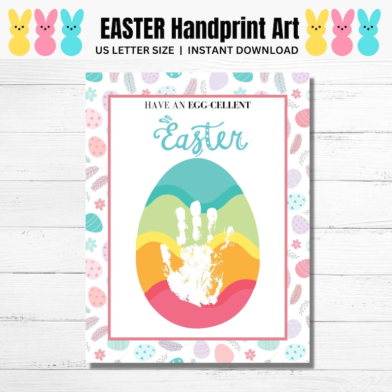 Easter Handprint Footprint Craft Printable, Preschool Craft, Easter ...