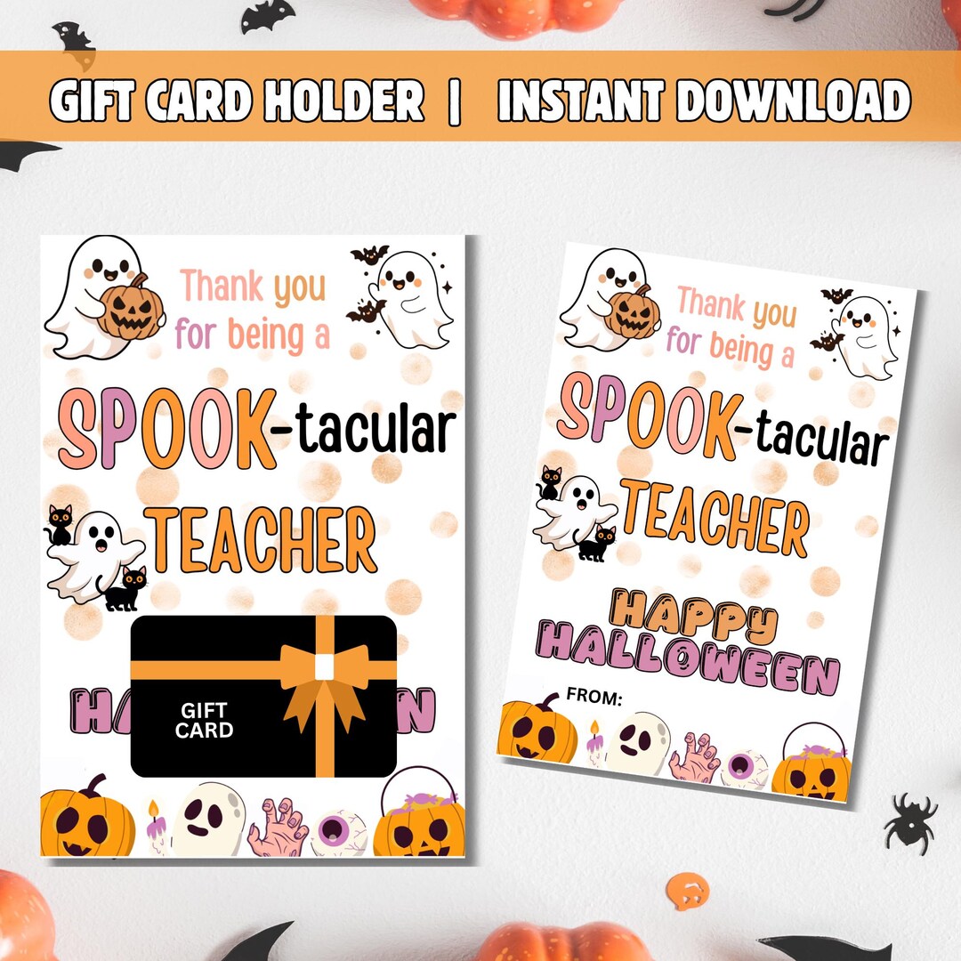 Teacher Halloween Gift Card Holder, Spooktakular Teacher, Teacher ...