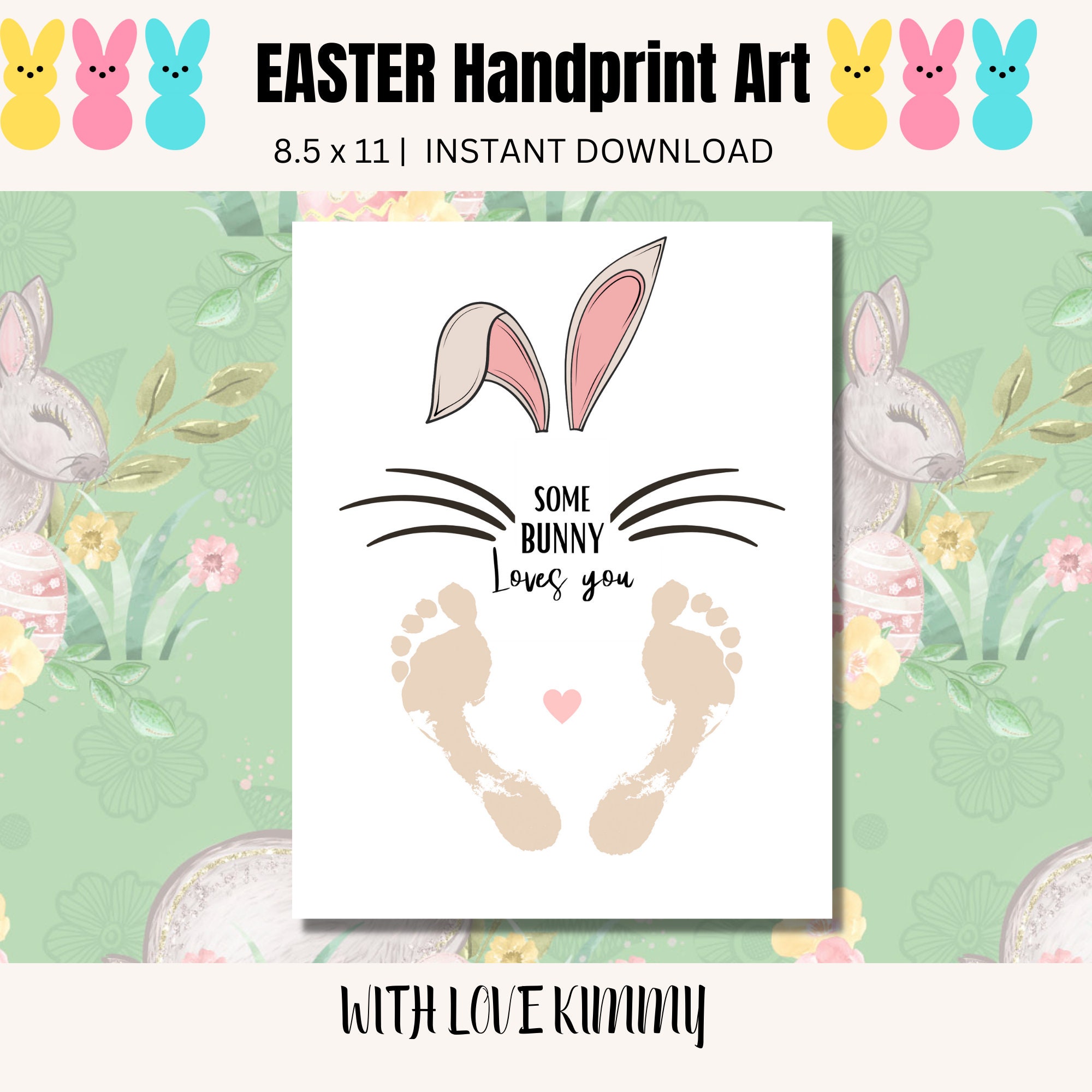 Easter Handprint Footprint Craft Printable, Preschool Craft, Easter ...