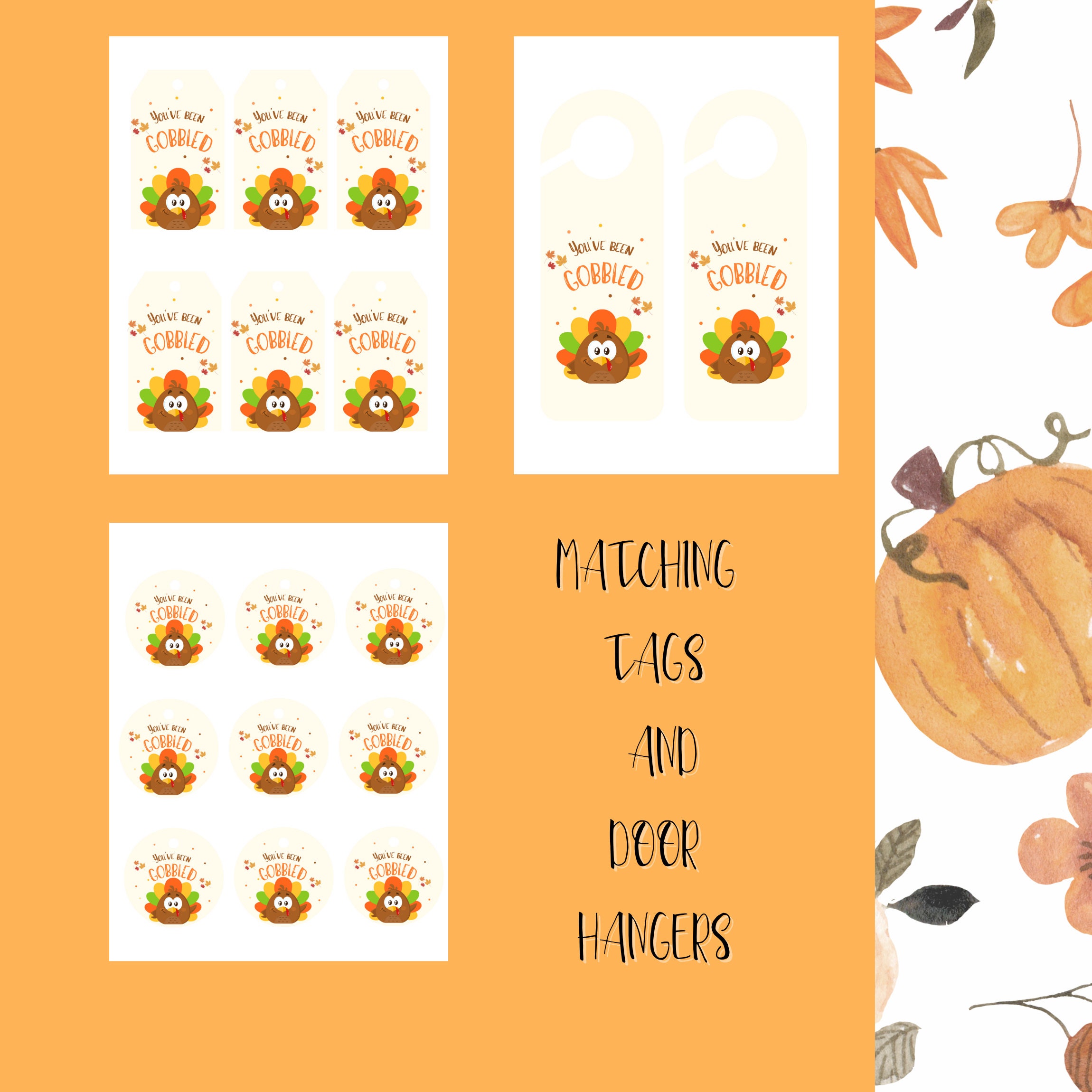 You've Been Gobbled Printable Bundle, We've Been Gobbled Kit, I've Been ...