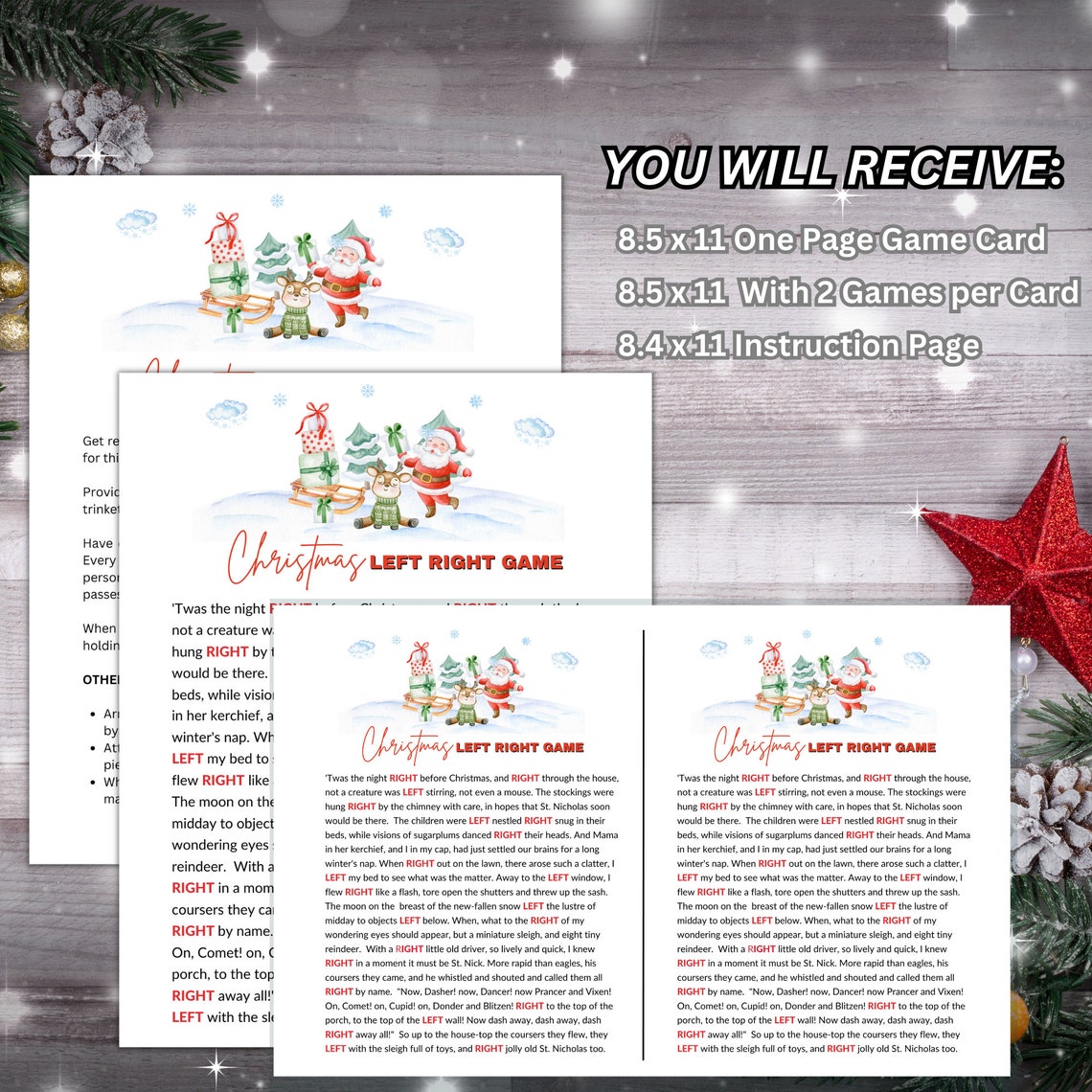 Christmas Left Right Game, Christmas Games Printable, Family Christmas ...