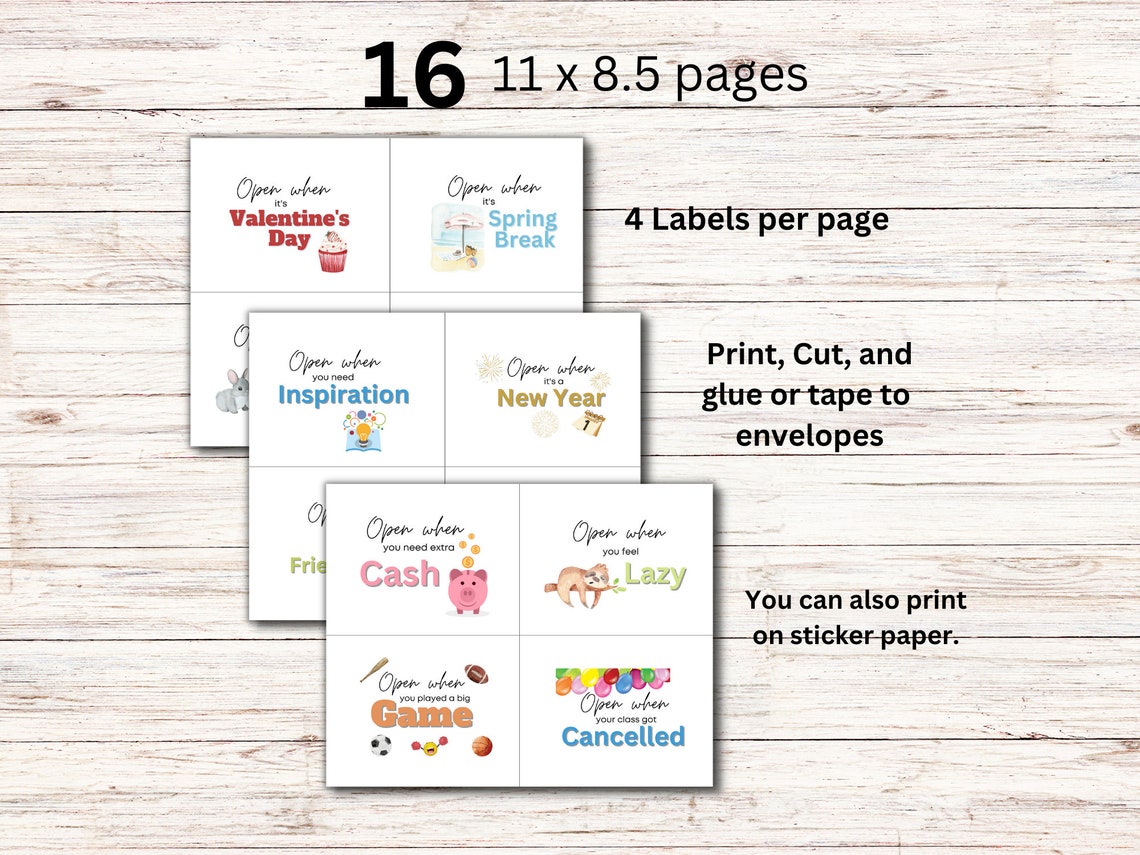 Open When Envelope Labels for College Students University - Etsy