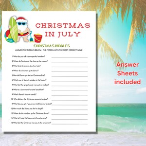 Christmas in July Party Games Bundle, Christmas in July Games, Christms ...