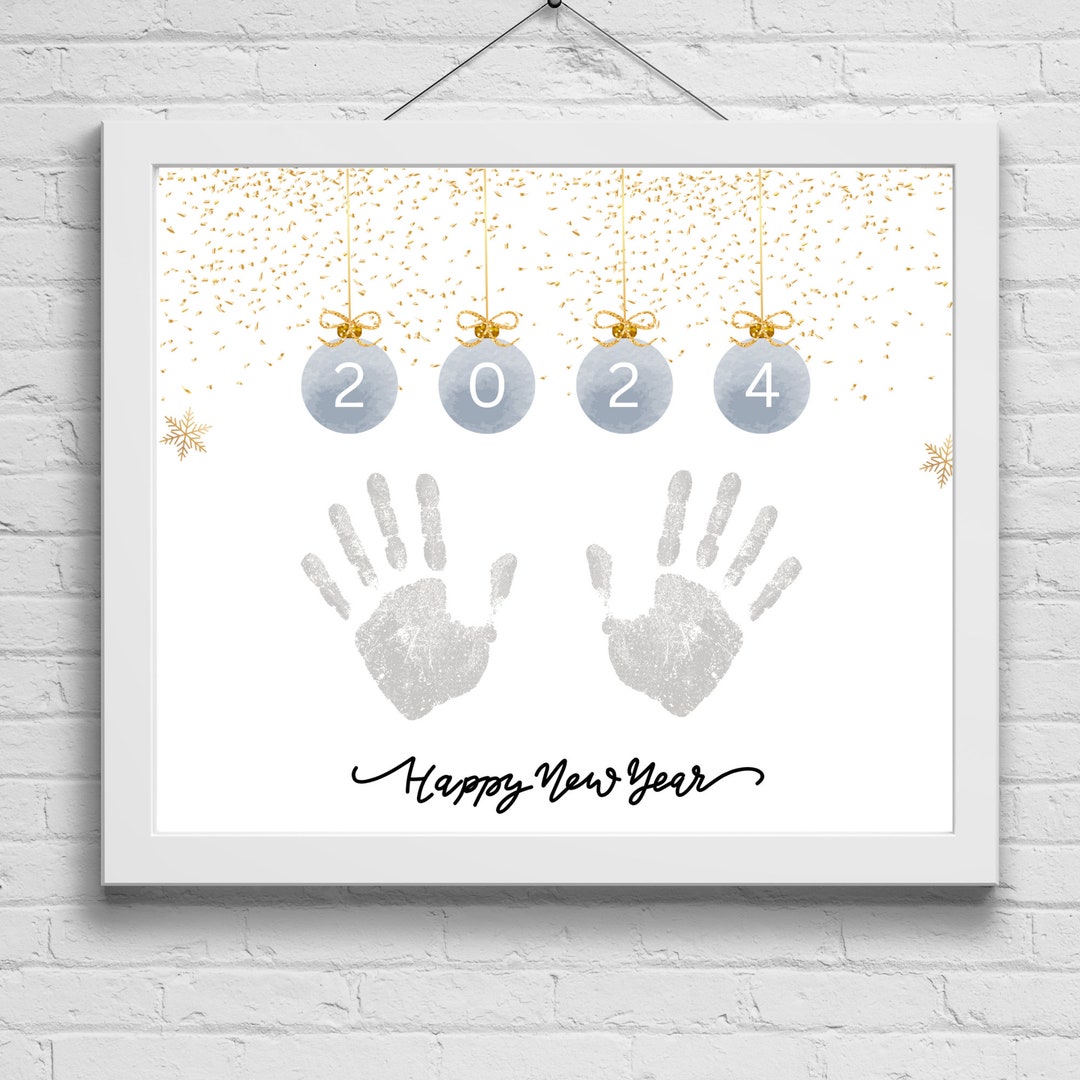2024 New Years Handprint Art, New Year Craft, Kids Handprint Art Craft ...