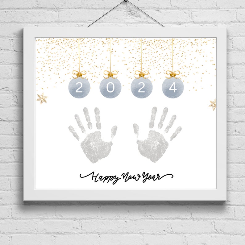 2024 New Years Handprint Art, New Year Craft, Kids Handprint Art Craft ...