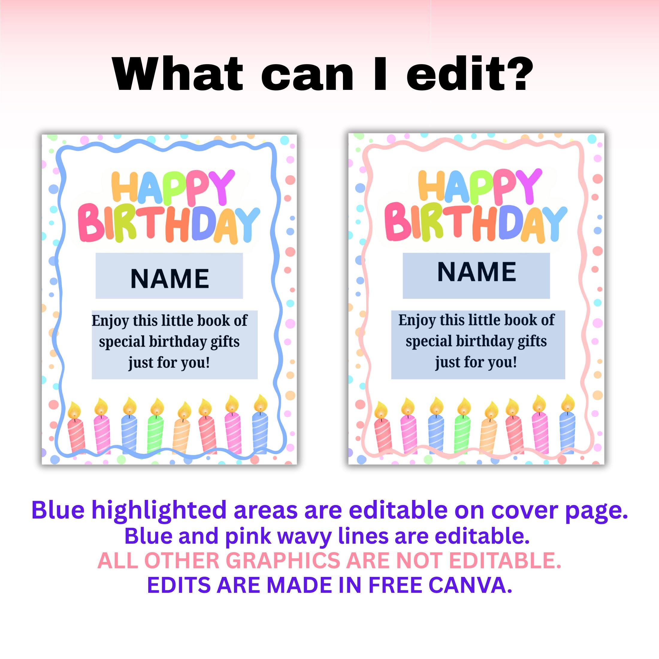 Birthday Gift Card Book, Printable Birthday Gift for College Student ...