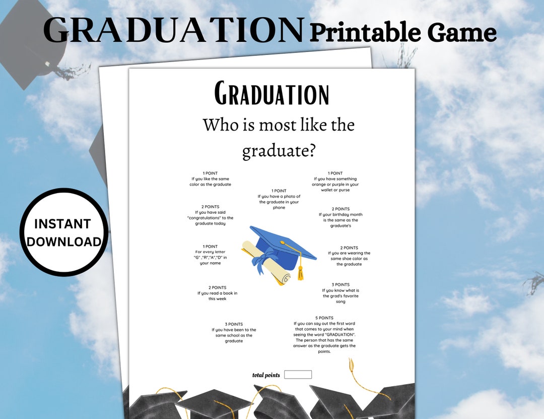 Printable Graduation Games, Selfie Scavenger Hunt 2026 Graduation Games ...