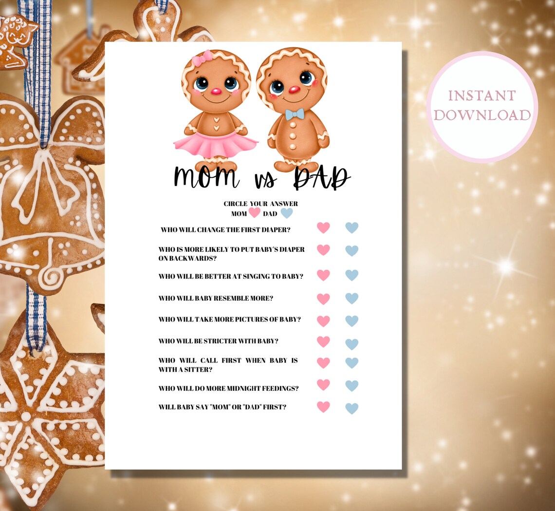 Gingerbread Baby Gender Reveal Printable Games Are Perfect for Your ...