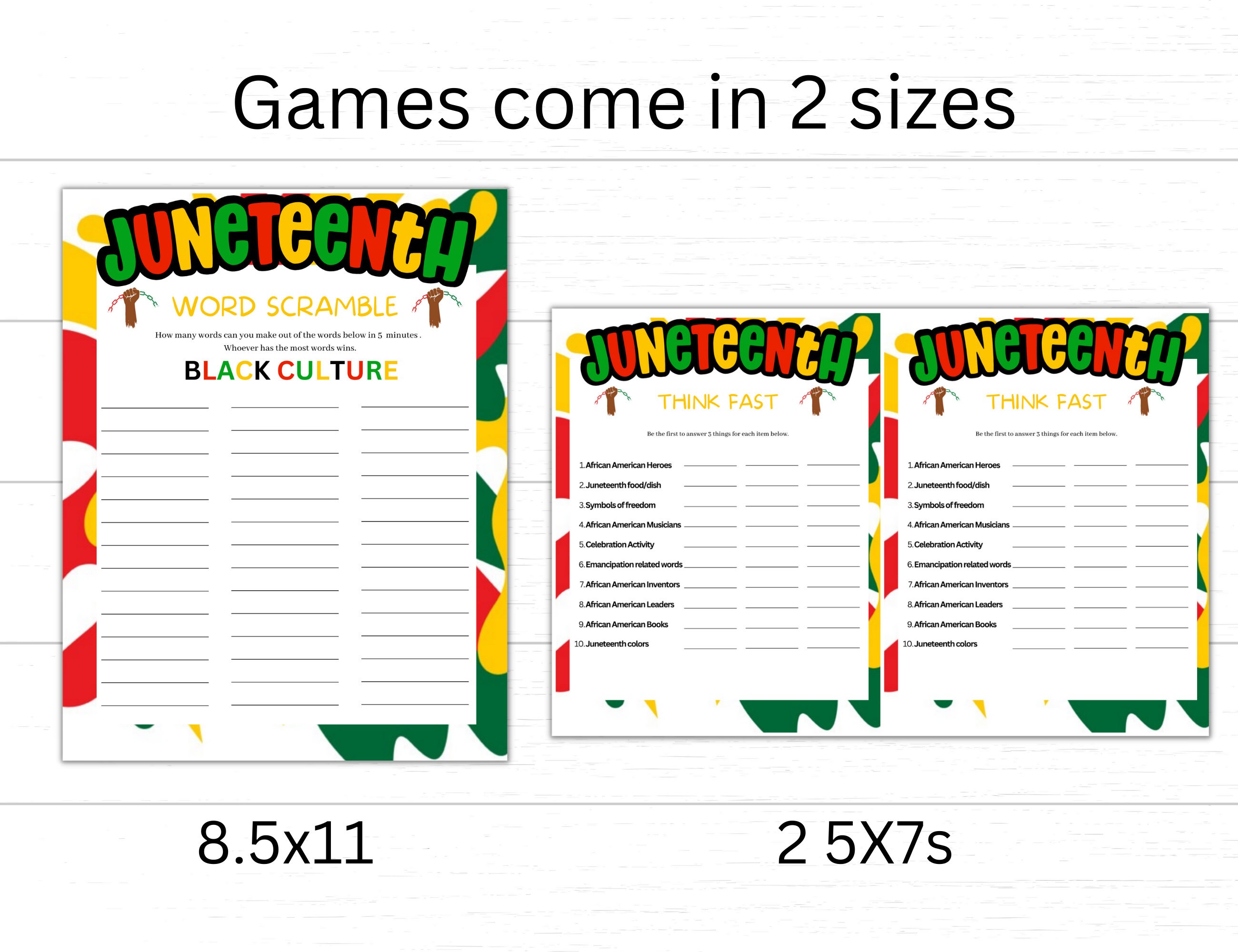 Juneteenth Game Bundle Juneteenth Activity Black History - Etsy