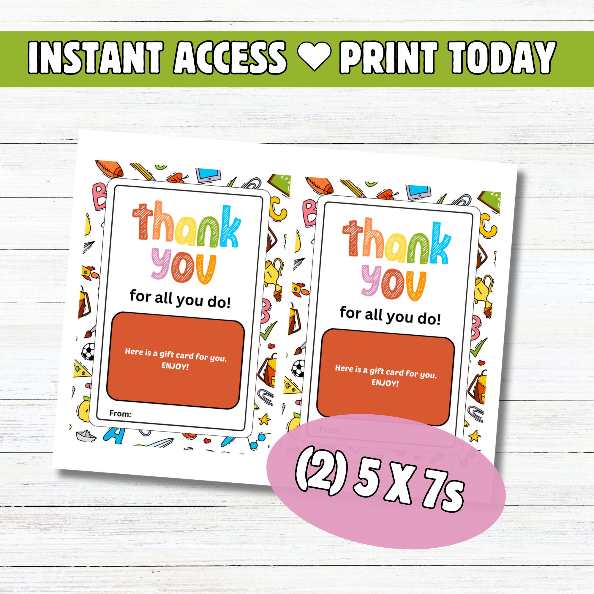 Teacher Appreciation Printable Gift Card Holder, Teacher Gift Card ...